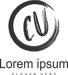 Initial cu logo template with modern frame Vector Image