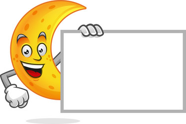 Happy funky moon mascot character Royalty Free Vector Image