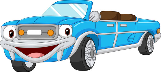 Cartoon funny orange car mascot character Vector Image