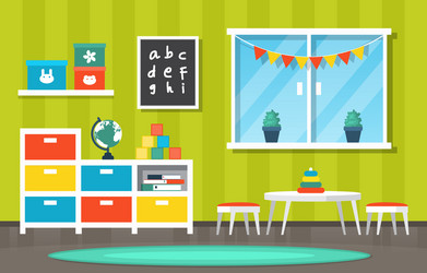 School classroom interior room blackboard Vector Image