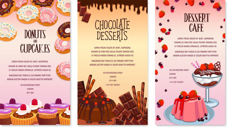 Cupcake poster design bakery cake dessert card Vector Image