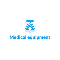 Medical equipment template with lab flask and Vector Image