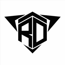 Rd logo monogram with emblem shield design Vector Image