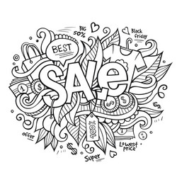 Hand-drawn sale doodles Royalty Free Vector Image
