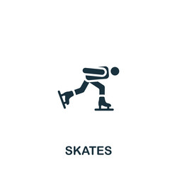 Skates icon line simple icon for templates web Vector Image