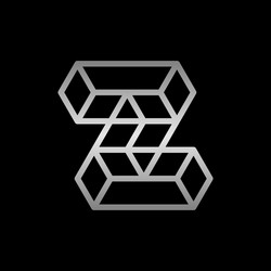 Letter z block cube modern line creative logo Vector Image
