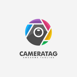Cctv security camera logo monitoring Royalty Free Vector