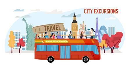 Guide and excursion background Royalty Free Vector Image
