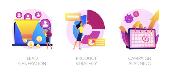 Digital strategy concept metaphors Royalty Free Vector Image