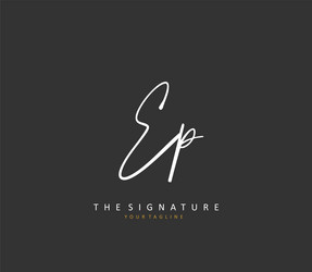 Ep initial letter handwriting and signature logo Vector Image