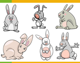 Cartoon sitting miniature rabbit comic animal Vector Image