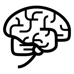 Simple stroke brain from below Royalty Free Vector Image