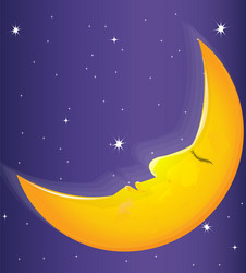 Moon hand-drawn comic doodle style cartoon Vector Image