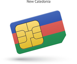 Aruba mobile phone sim card with flag Royalty Free Vector