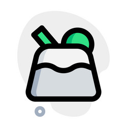 Cassata with topping outline icon Royalty Free Vector Image