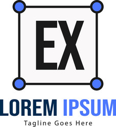 Initial ex logo template with modern frame Vector Image