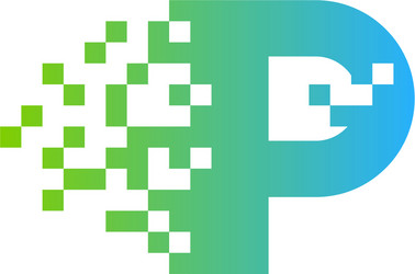 P letter pixel logo icon design Royalty Free Vector Image