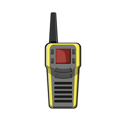 Talking walkie talkie cartoon Royalty Free Vector Image