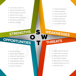 Color swot diagram schema template Royalty Free Vector Image