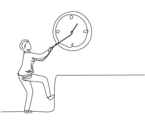 Continuous line drawing save time concept Vector Image