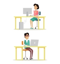 Work in office daily routine boss and employee Vector Image