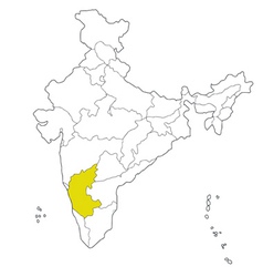 Karnataka blank detailed outline map set Vector Image