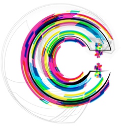 Colorful font - letter c Royalty Free Vector Image