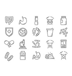 Probiotics lactobacillus bacteria outline Vector Image