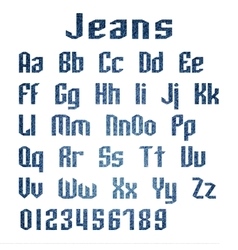 Jeans alphabet Denim letter M Royalty Free Vector Image