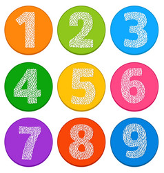 Tricolor numbers 123456789 on a white background Vector Image