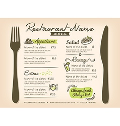 Black and White Restaurant Menu Design Template Vector Image