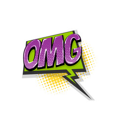 Comic speech bubble with expression text omg Vector Image
