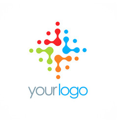 Teamwork colored lab science logo Royalty Free Vector Image