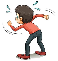 A boy bending backward Royalty Free Vector Image