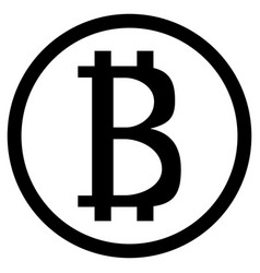 Crypto currency bitcoin black and white symbol Vector Image