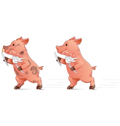 Pig running Royalty Free Vector Image - VectorStock