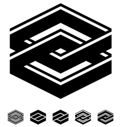 Unity black white symbols Royalty Free Vector Image