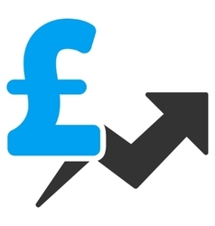 Pound Sales Growth Flat Icon Symbol Royalty Free Vector