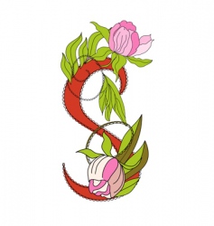 Letter S floral design Royalty Free Vector Image