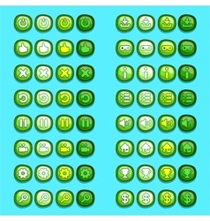 Thin line game icons buttons interface ui Vector Image