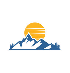 Mountain sunset symbol Royalty Free Vector Image