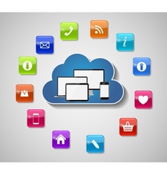 Cloud computing icons Royalty Free Vector Image