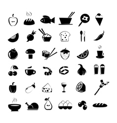 Black food icons Royalty Free Vector Image - VectorStock