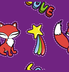 Sticker pack or patches seamless pattern Vector Image