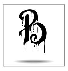 Grunge colorful font Letter B Royalty Free Vector Image