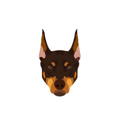 Doberman head in pixel art style Royalty Free Vector Image