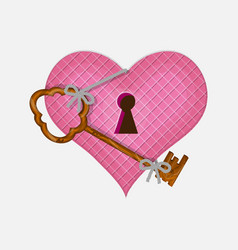 Heart and skeleton key Royalty Free Vector Image