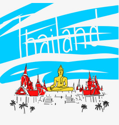 Thailand set thai color icons and symbols illu Vector Image