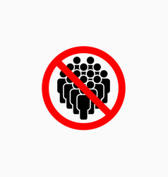 No crowd people icon do not crowd Royalty Free Vector Image
