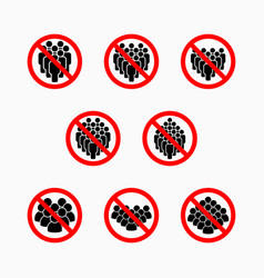 No crowd people icon do not crowd Royalty Free Vector Image